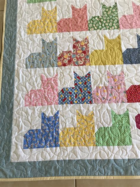 Patchwork Cat Quilt Etsy Patchwork Cat Quilt Etsy