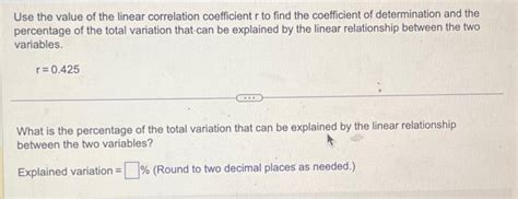 Solved Use the value of the linear correlation coefficient r | Chegg.com