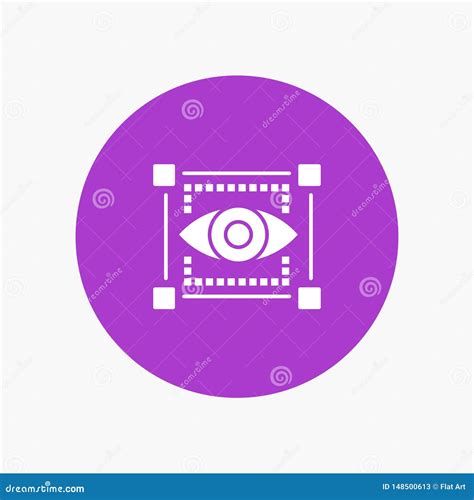Visual View Sketching Eye White Glyph Icon Stock Vector