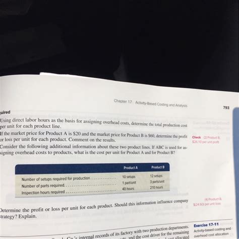 Chapter Activity Based Costing And Analysis Chegg Com