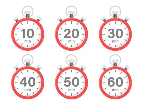 Premium Vector From 10 Minites To 60 Minutes On Stopwatch Icon In Flat Style Clock Face Timer