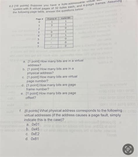 solved 6 2 [18 points] suppose you have a byte addressable
