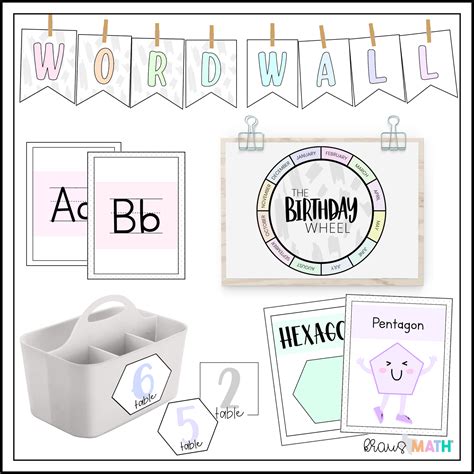 Pastel Classroom Decor Bundle Kraus Math