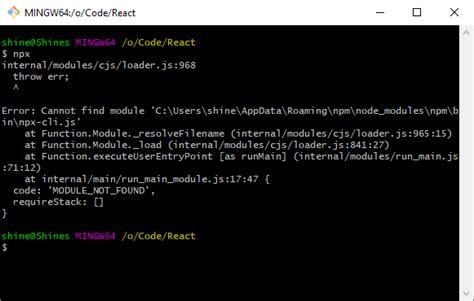 Error Cannot Find Module C Users Username AppData Roaming Npm Node Modules Npm Bin Npx Cli Js