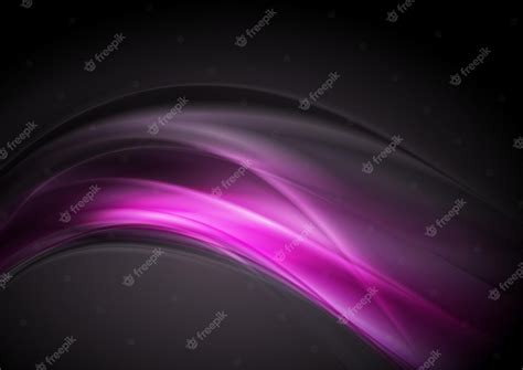 Premium Vector Dark Purple Glowing Waves Abstract Background