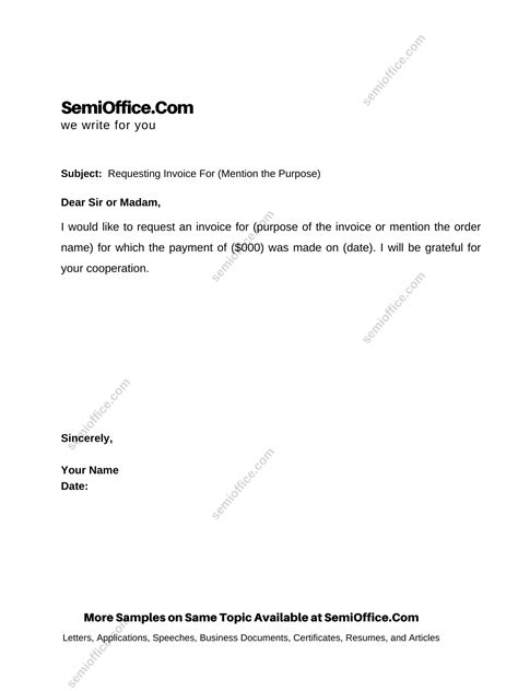 letter to request payment of invoice invoice