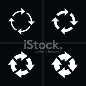 Arrow Sign Loop Refresh Reload Rotation Pictogram White Icon Stock Vector Royalty Free