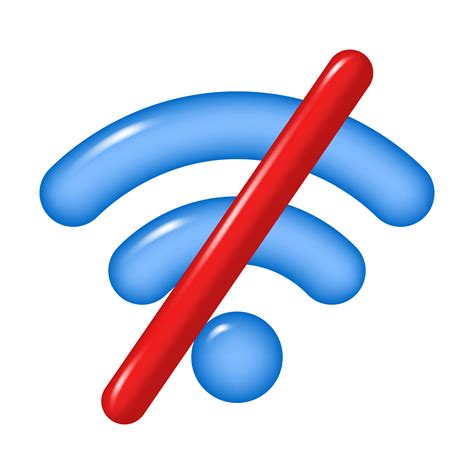 D Icon Of Crossed Out WIFI Isolated On A Transparent Background Wireless Internet Connection