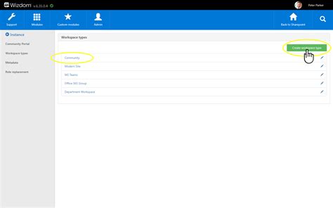 the workspaces module knowledge base
