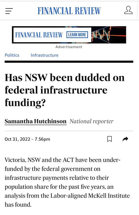 Victoria Is Not Getting More Than Its Fair Share Of Infrastructure