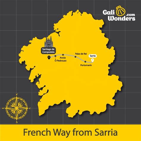 Camino De Santiago From Sarria Itinerario Mapa Distancia Inf