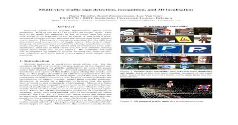 Pdf Multi View Trafﬁc Sign Detection Recognition And 3d Timofter