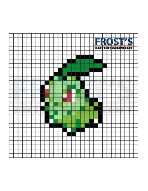 Perler Bead Chikorita Pattern Pokemon Pixel Art 151 Metapod Pixel