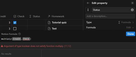 how to multiply two columns in notion one of them being a checkbox