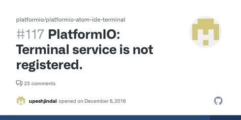 Platformio Terminal Service Is Not Registered · Issue 117 · Platformio Platformio Atom Ide