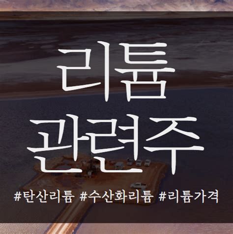 수산화리튬 탄산리튬 관련주 핵심 정리 리튬 톤당1억 첫 돌파 Wi 코리아에스이 금양 주가 분석 네이버 블로그