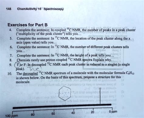 solved 148 chemactivity 16 spectroscopy exercises for part b complete