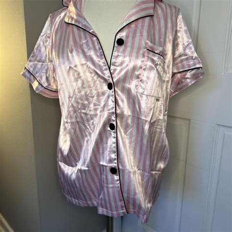 Pink And White Pj Set Never Worn Depopfamous Depop