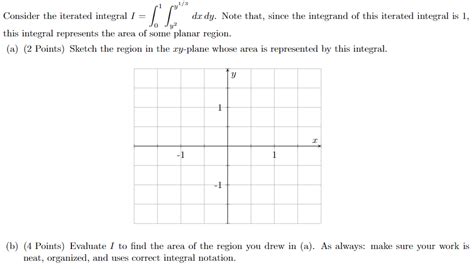 Solved Consider The Iterated Integral I Int01 Inty
