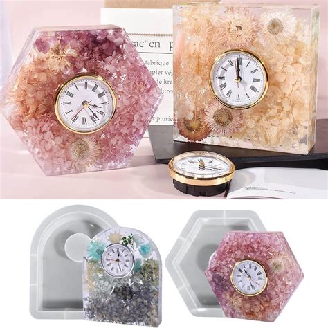 Mantel Clock Silicone Resin Molds For Resin Casting Flowers