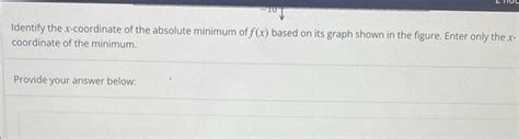 Solved Identify The X Coordinate Of The Absolute Minimum Of Chegg