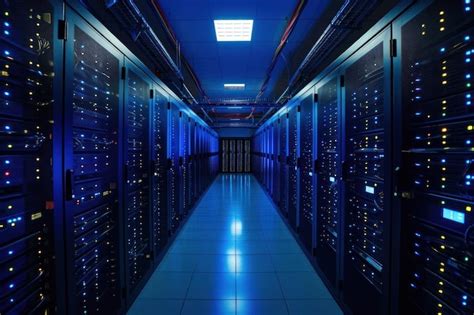 Server Room Computer Architecture Electricity Premium Ai Generated Image