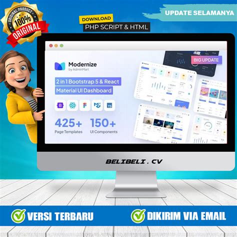Jual Bootstrap 5 Modernize And React Mui Admin Dashboard Shopee