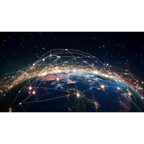 Premium Photo Global Social Network Future Blue Futuristic Tech Illustration