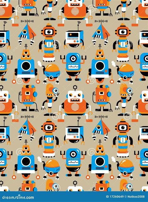 seamless robot pattern stock vector illustration of cute 17260649