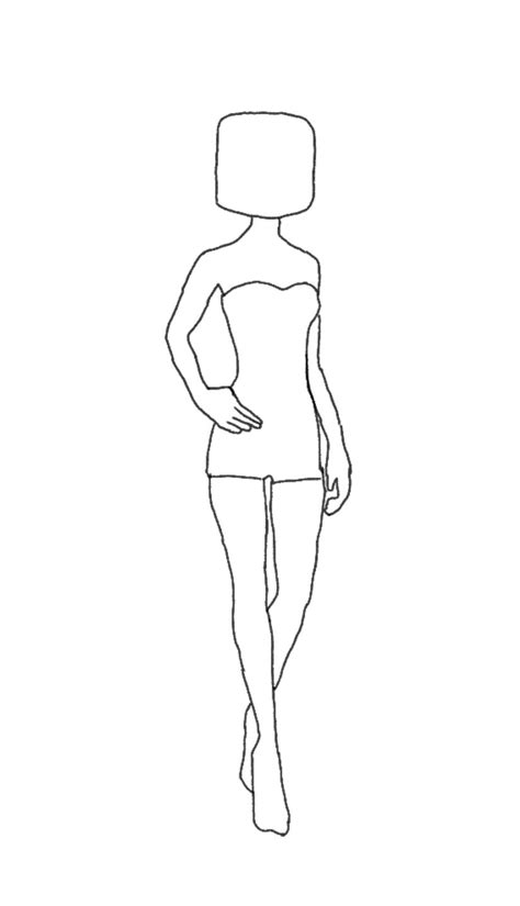 Dti Base Outline Dress To Impress Doll Drawing Body Template