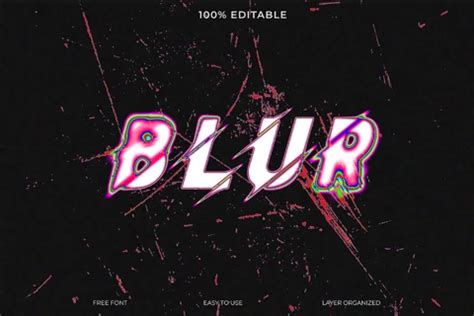 Blur Font Style Text Effect Free Photoshop PSD File