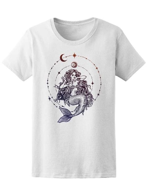 Beautiful Mermaid Girl Star Moon T Shirt Men Image By Shutterstock