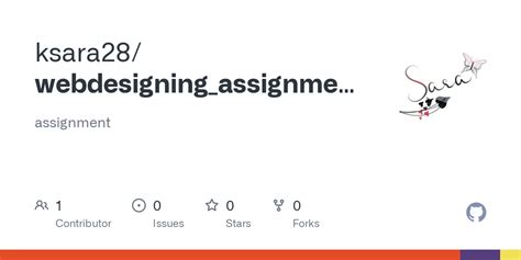GitHub Ksara Webdesigning Assignments Assignment