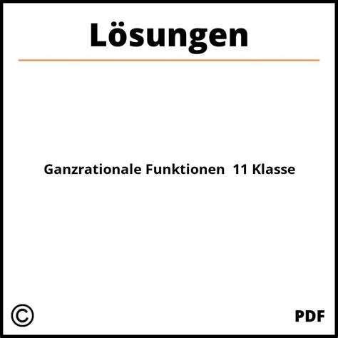 Ganzrationale Funktionen Aufgaben 11 Klasse 2024
