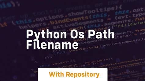 Python Os Path Filename YouTube