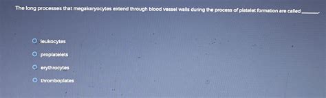 Solved The Long Processes That Megakaryocytes Extend Through