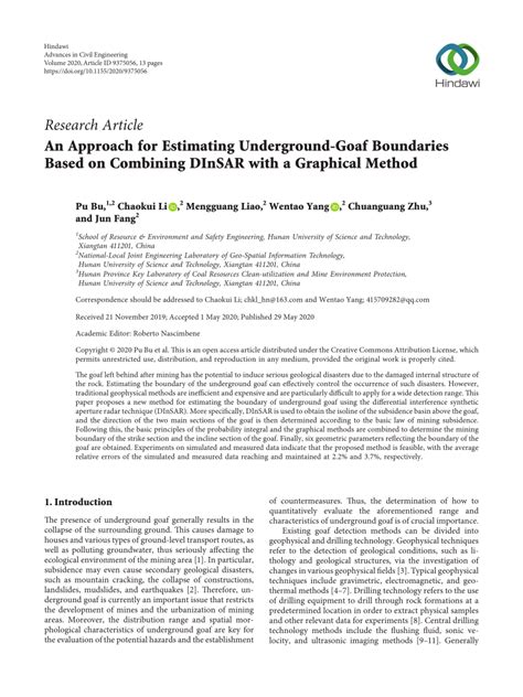 Pdf An Approach For Estimating Underground Goaf Boundaries Based On