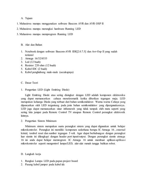 Running Led Dengan Kontrol At Mega 16 Docx
