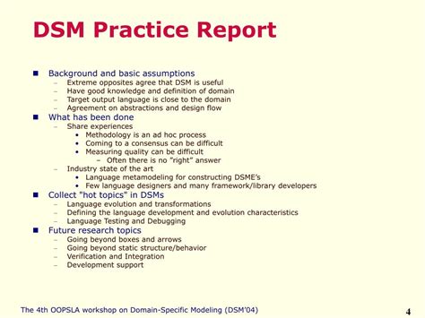 Ppt The 4th Oopsla Workshop On Domain Specific Modeling Group Reports Powerpoint