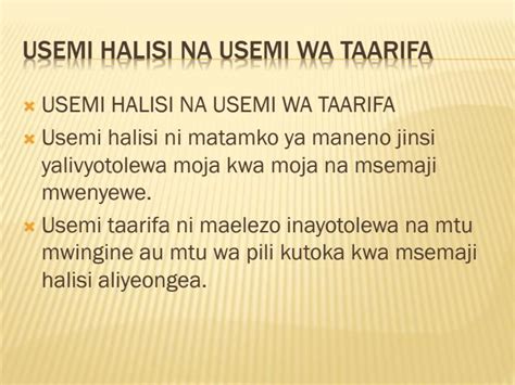 Kiswahili Kwa Darasa La Nane Usemi Halisi Na Usemi Taarifa Na Matumizi Ya Karibu