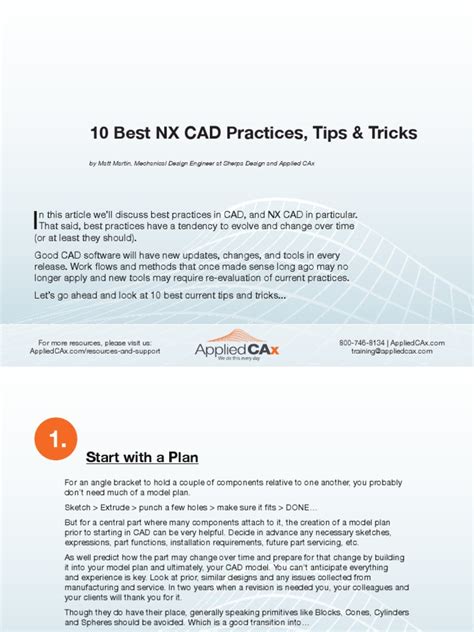 Nx Cad Ten Best Practices Tips And Tricks From Applied Cax Pdf Computer Aided Design Design