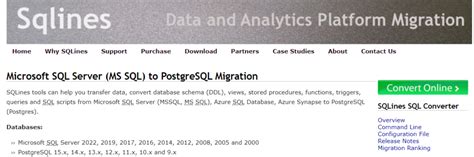 10 最佳将 Mssql 转换为 Postgresql 工具 2024