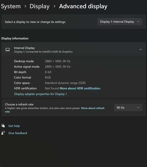 acer swift 3 hdr certification is not found in settings but its