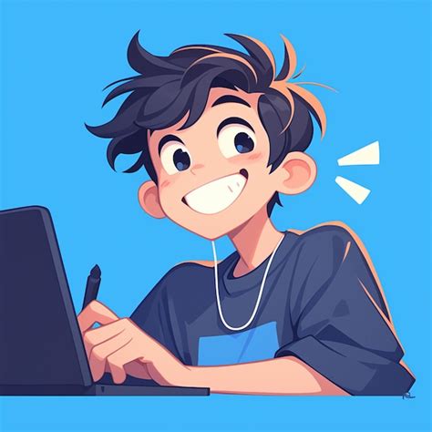 Un Adolescente Latino Aprende A Codificar Vector Premium Generado Con Ia