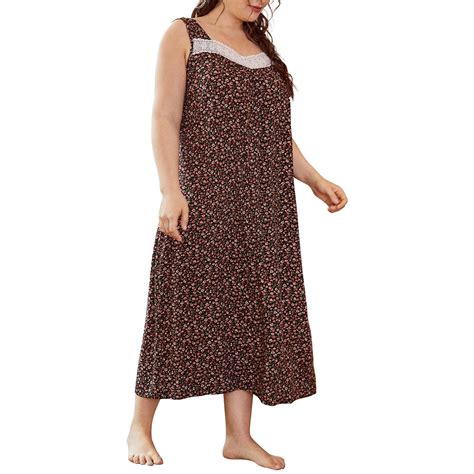 Xmarks Womens Plus Size Nightgowns Sleeveless Nightshirts Sleep Dress