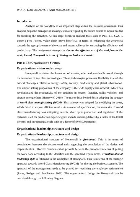 Workflow Analysis And Management A Case Study On Honeywell Desklib