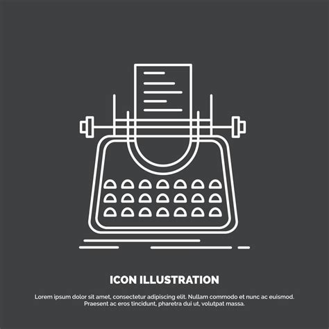 Article Blog Story Typewriter Writer Icon Line Vector Symbol For Ui And Ux Website Or