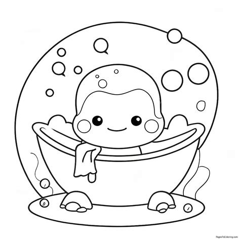 Cute Bubble Bath Scene Coloring Page 2392 2026