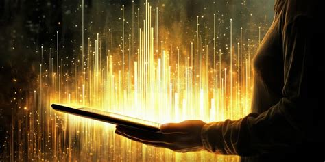 Digital Transformation Concept With Glowing Data Visualization And