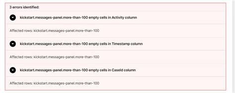 why would celonis throw errors saying there are multiple empty cells in